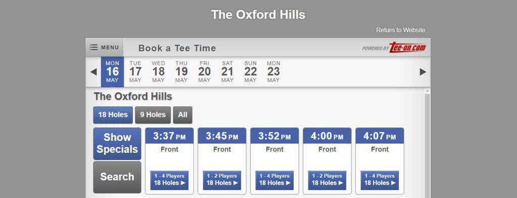 How To Book a Tee Time with Tee-On - The Oxford Hills